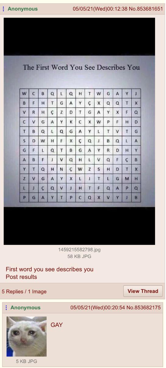 Anons do a word search | Scrolller