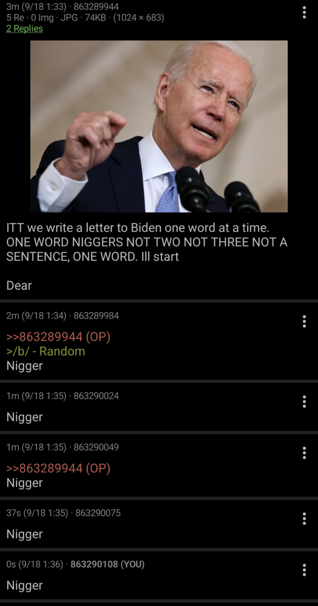 Anons write a letter to biden | Scrolller