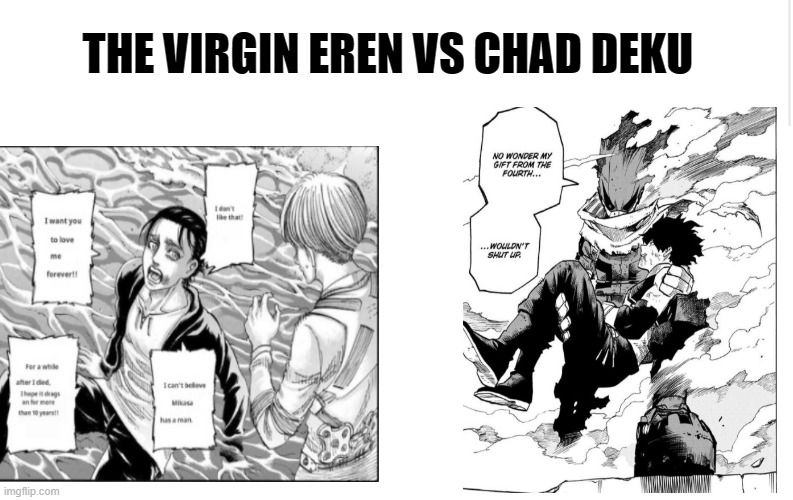 AoT 139 and MHA manga spoilers - The virgin Eren vs chad Deku | Scrolller