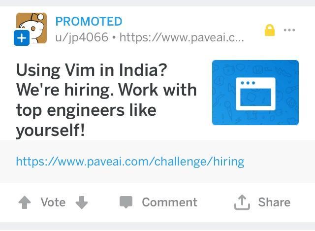 Apparently, anybody using Vim in India is a top engineer. | Scrolller