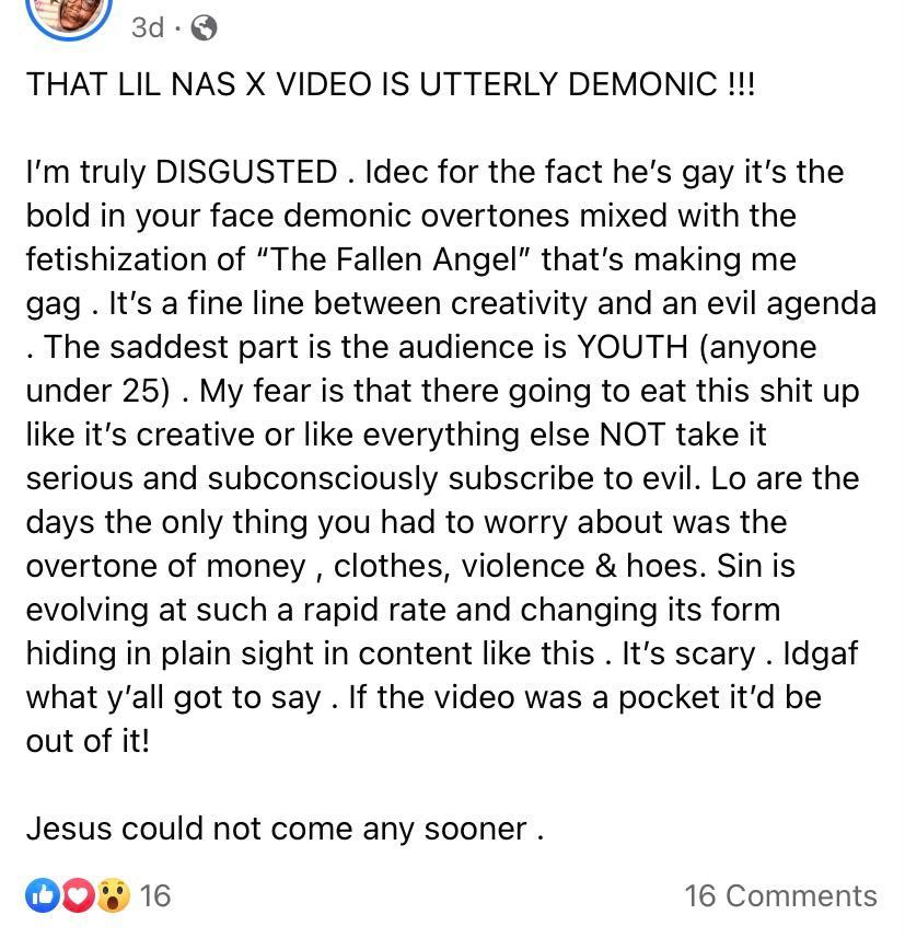 "That Lil Nas X video is Utterly demonic" | Scrolller