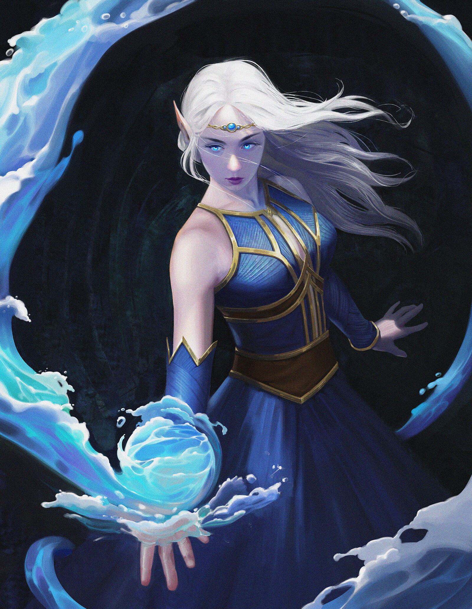 Aqua Elf - Element Guardian by Vinh Tran | Scrolller