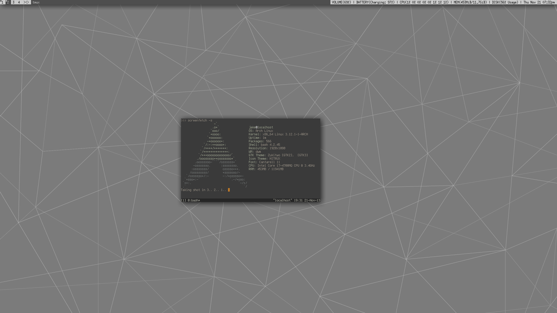 [Arch Linux][dwm] My conky bar. Config in comments | Scrolller