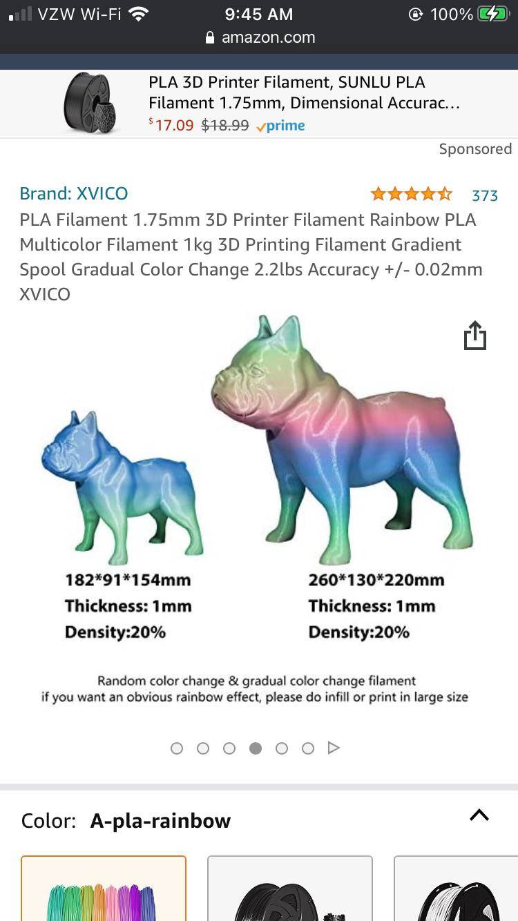 Are there any multi-color filaments that change color faster? This one (and others) require ...