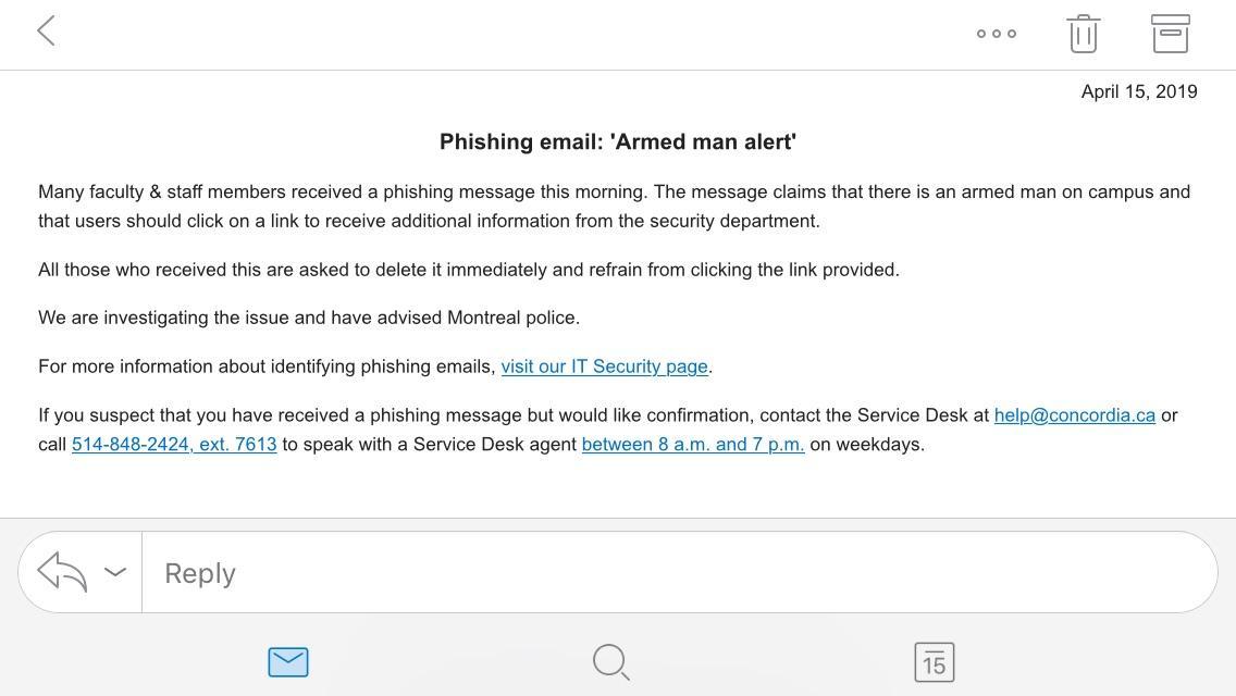 Armed man on campus phishing email | Scrolller