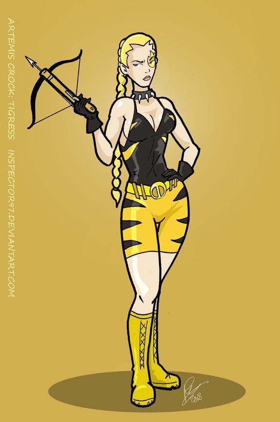 Artemis in her yellow Tigress suit | Scrolller