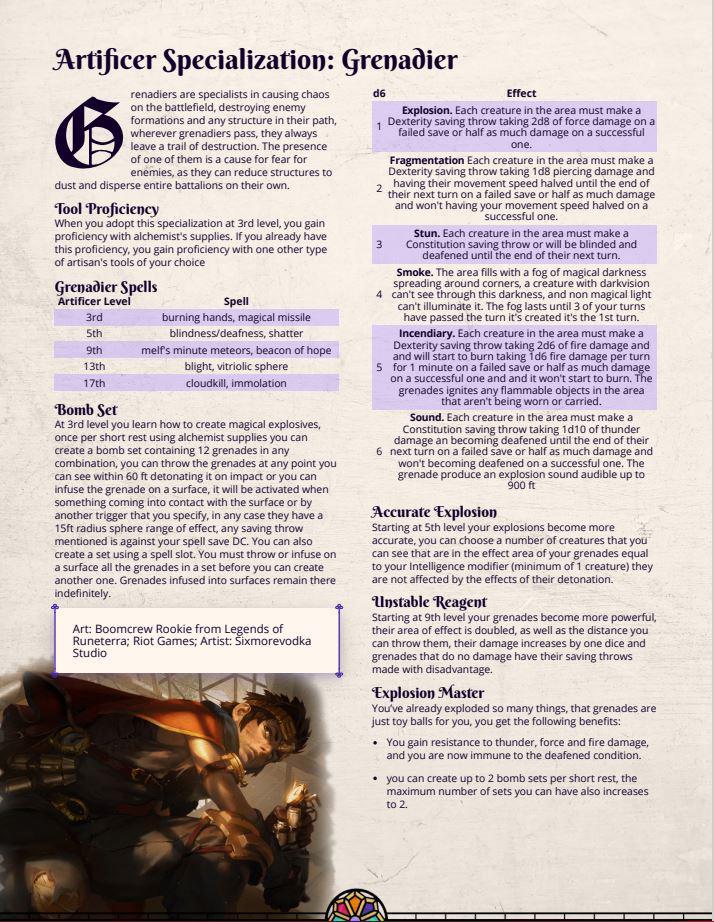 Artificer Specialization: Grenadier | Scrolller