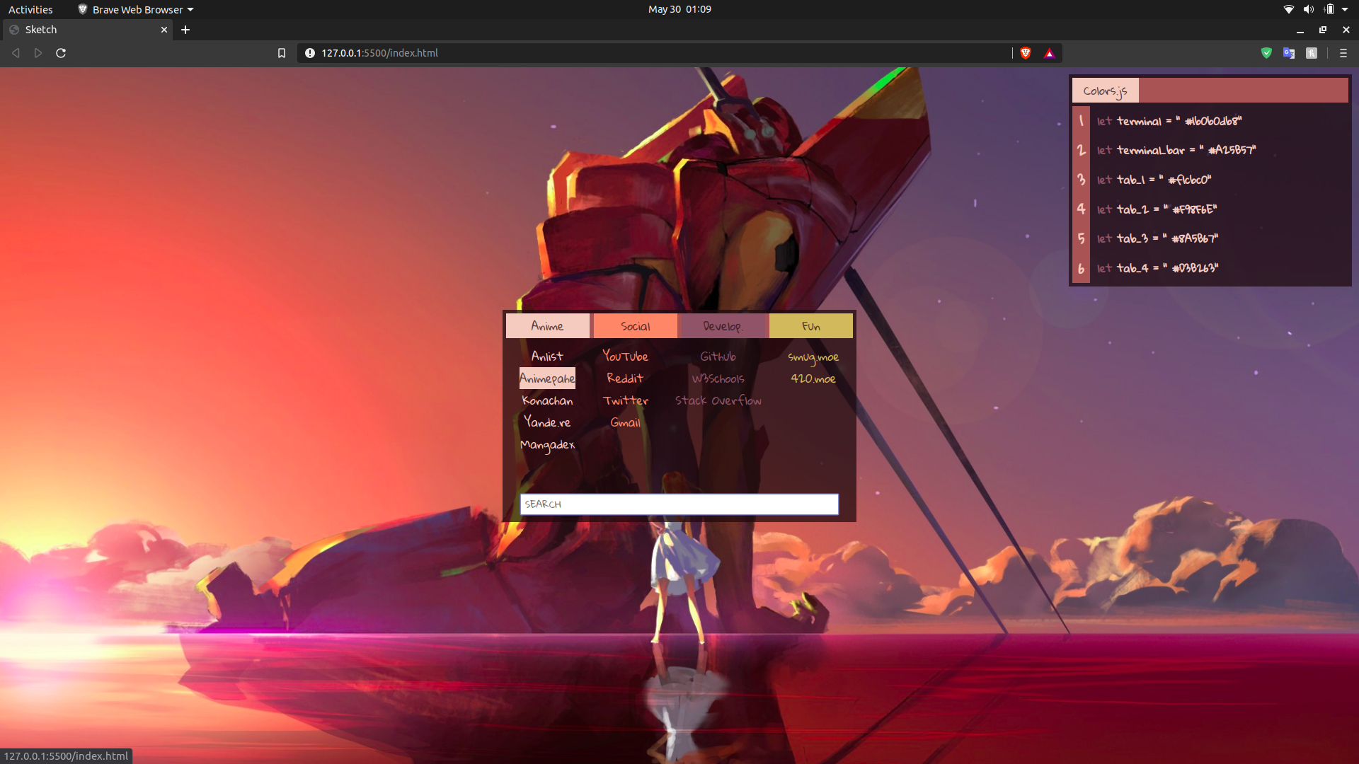 Asuka (Super basic, Pywal inspired Startpage) | Scrolller