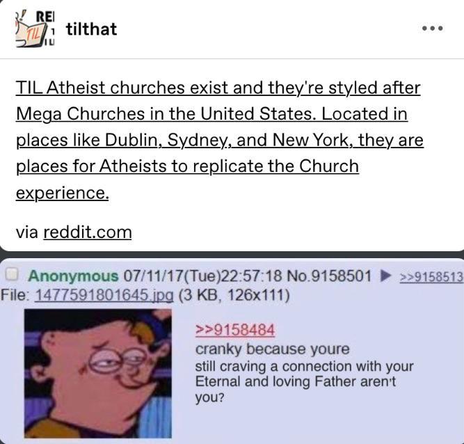 Atheist churches confuse me | Scrolller