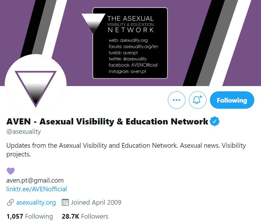 AVEN/ @asexuality got verified on Twitter! | Scrolller