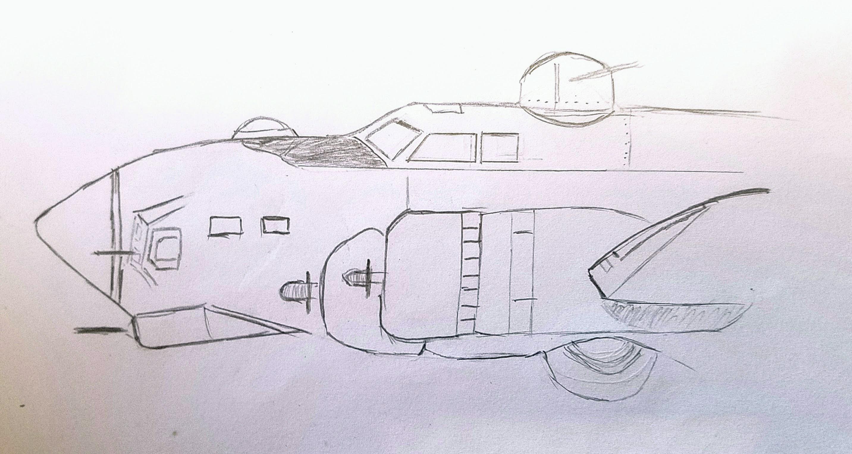 B 17 drawing. | Scrolller