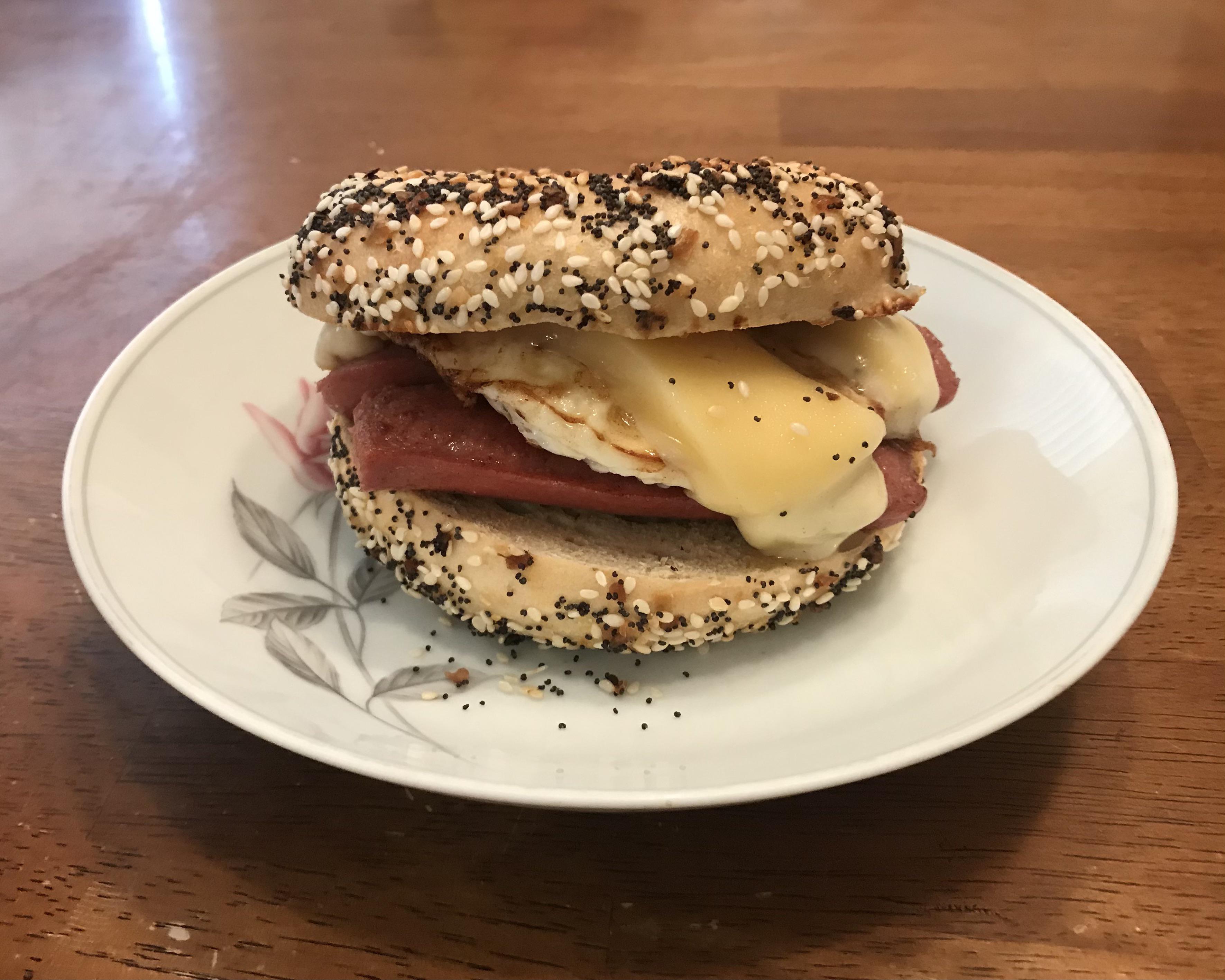 Bagel breakfast sandwich I made this morning | Scrolller