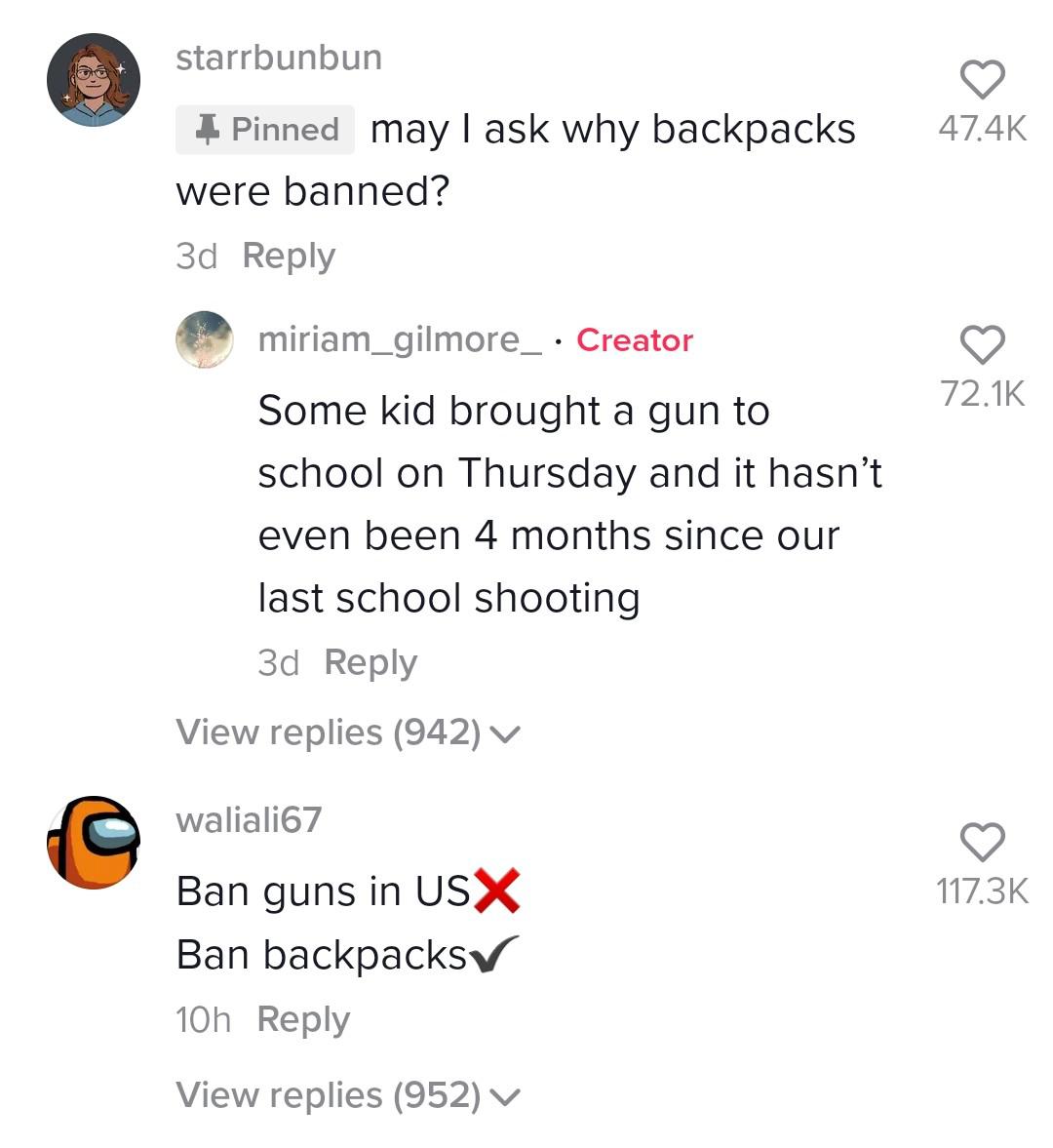 Ban backpacks | Scrolller