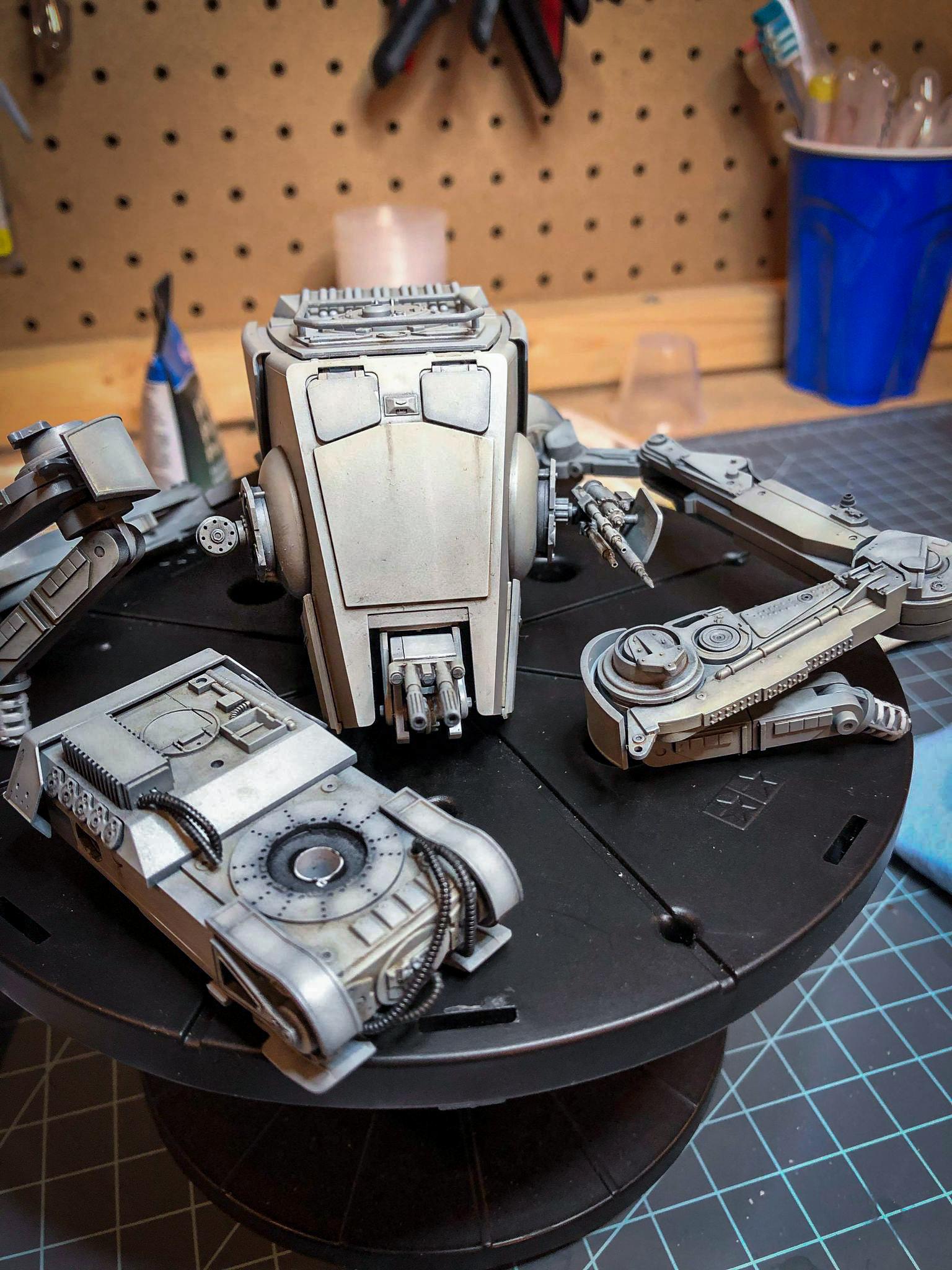 Ban Dai 1/48 AT-ST: color modulation done. Time to mount to the base. | Scrolller