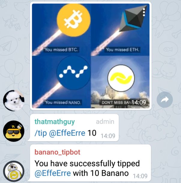 Banano Telegram Tipbot and New Groups Launched! | Scrolller