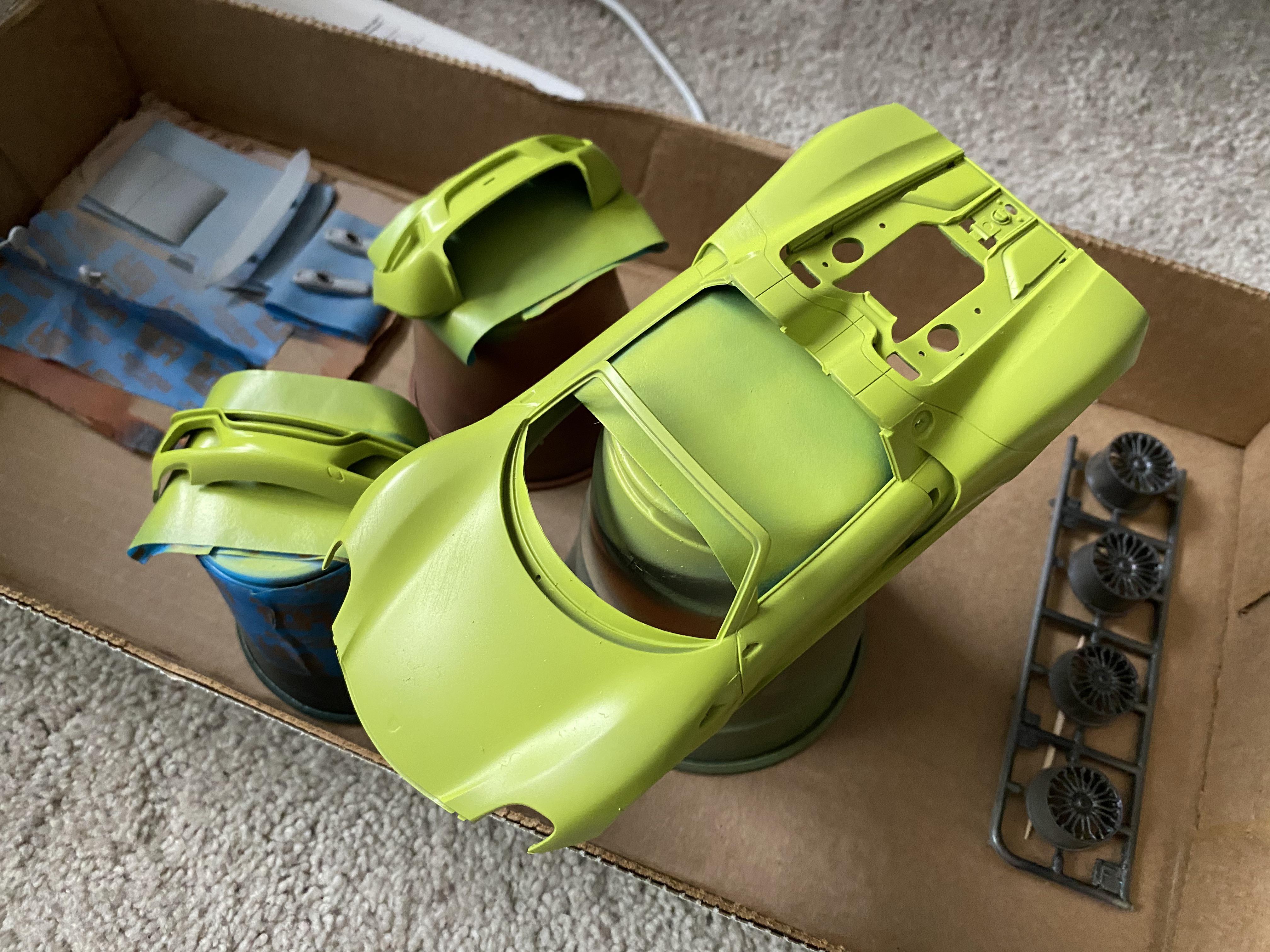 Base coat of Acid Green on my 918 model | Scrolller