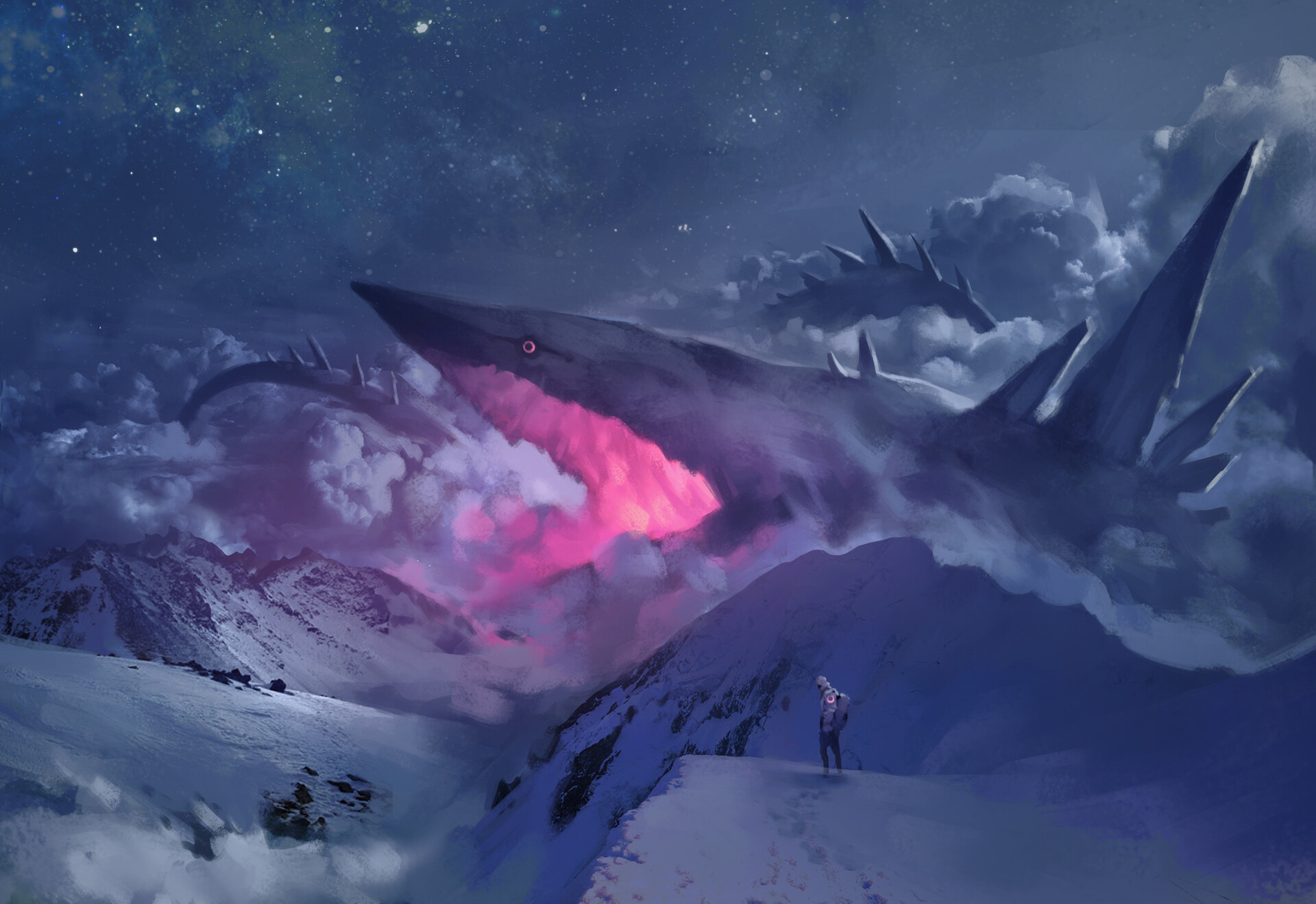 Basking Cloud Shark by Ryan Bittner | Scrolller