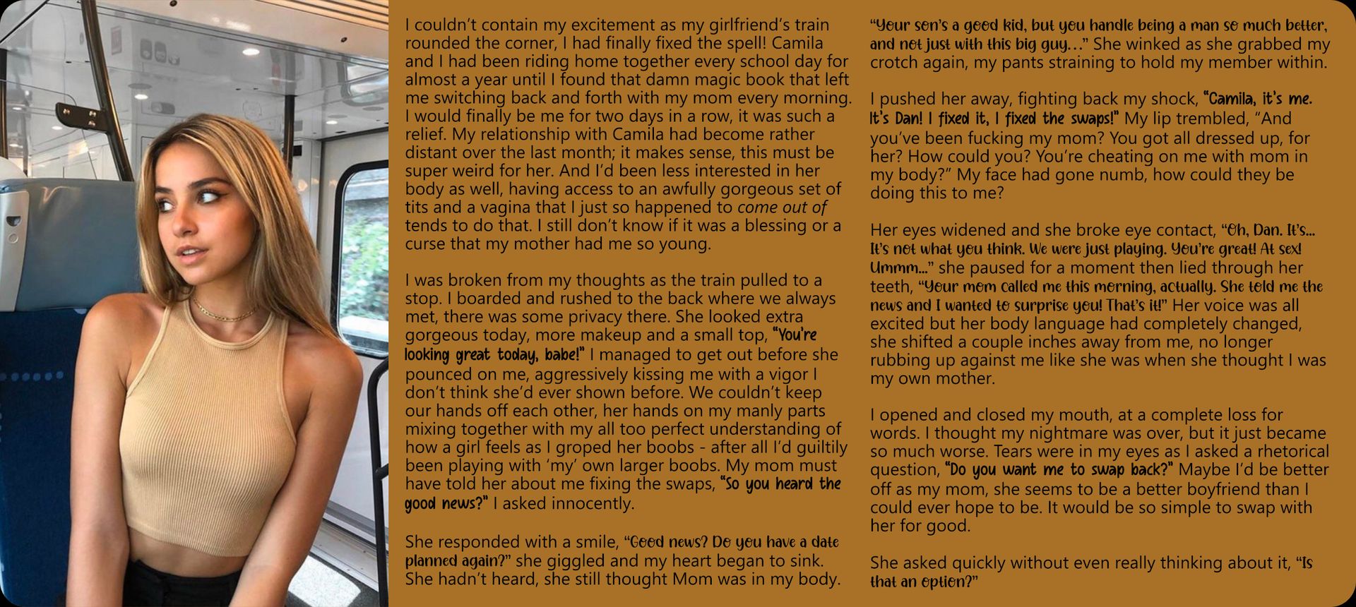 Better Me Than Me - Mother/Son Body Swap Caption | Scrolller