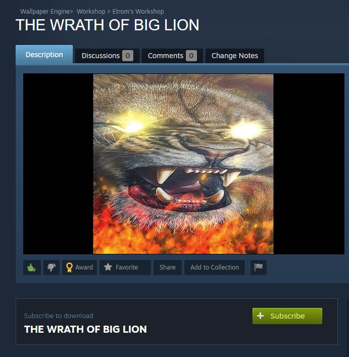 Big Lion Wallpaper for Wallpaper Engine | Scrolller