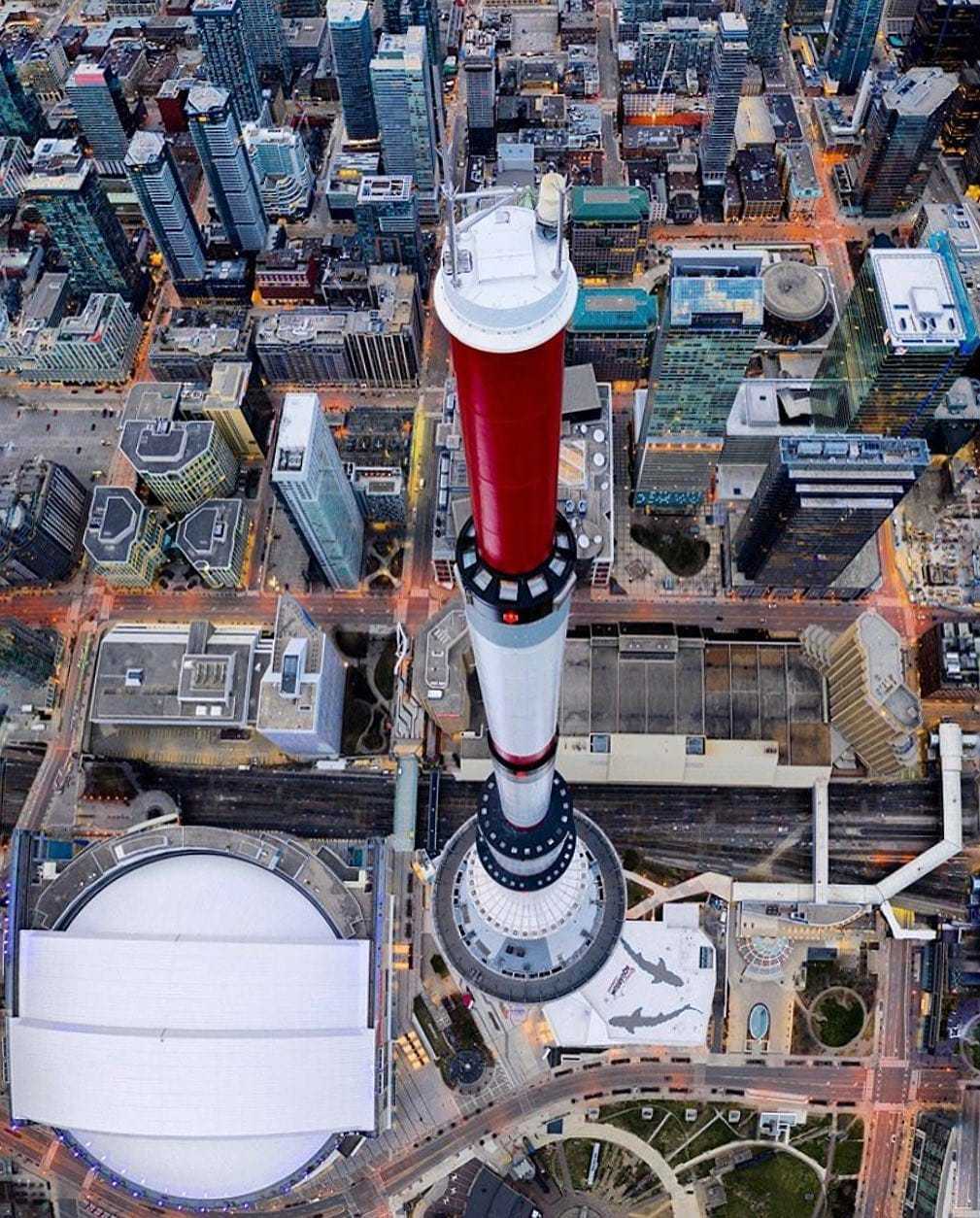 Birds eye view of CN Tower, Toronto | Scrolller