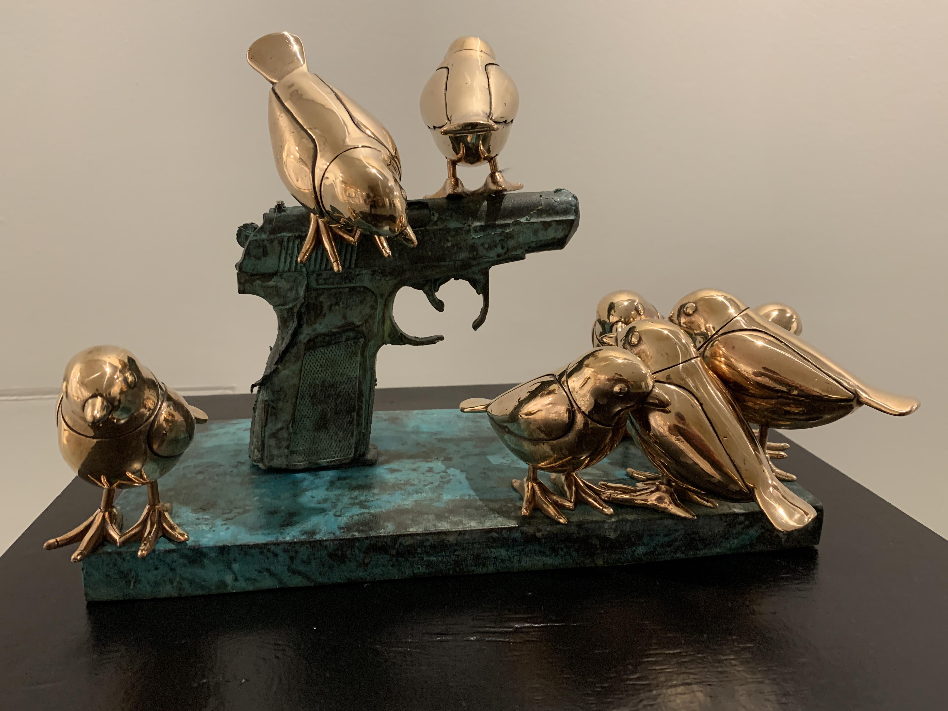 "Birds with gun" by Aidyn Zeinalov, bronze, 2020 | Scrolller