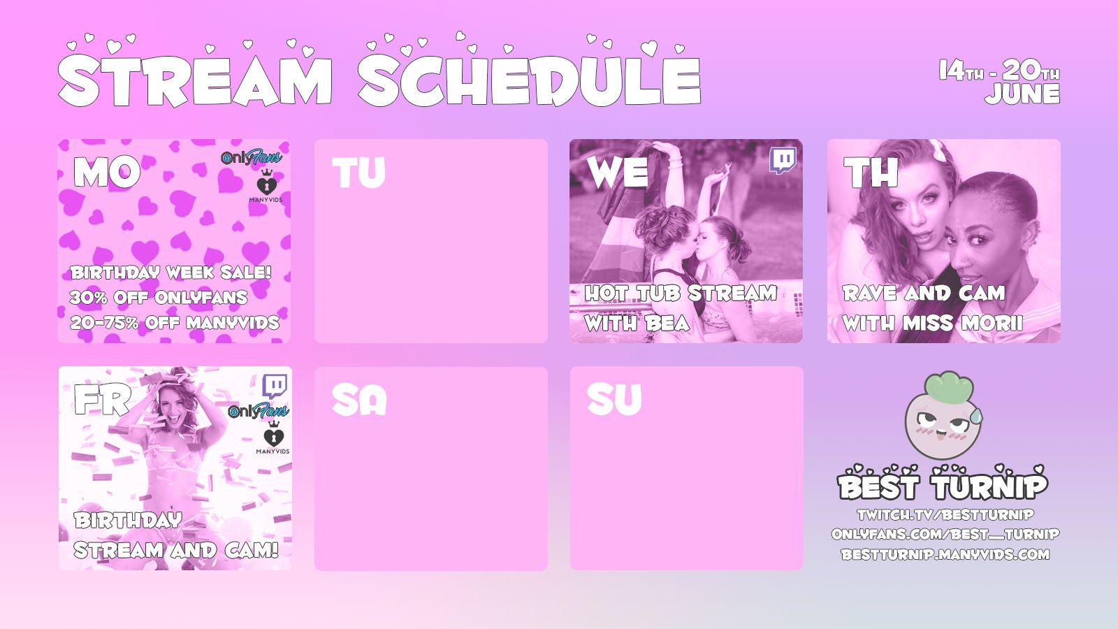 Birthday Week Stream Schedule! | Scrolller