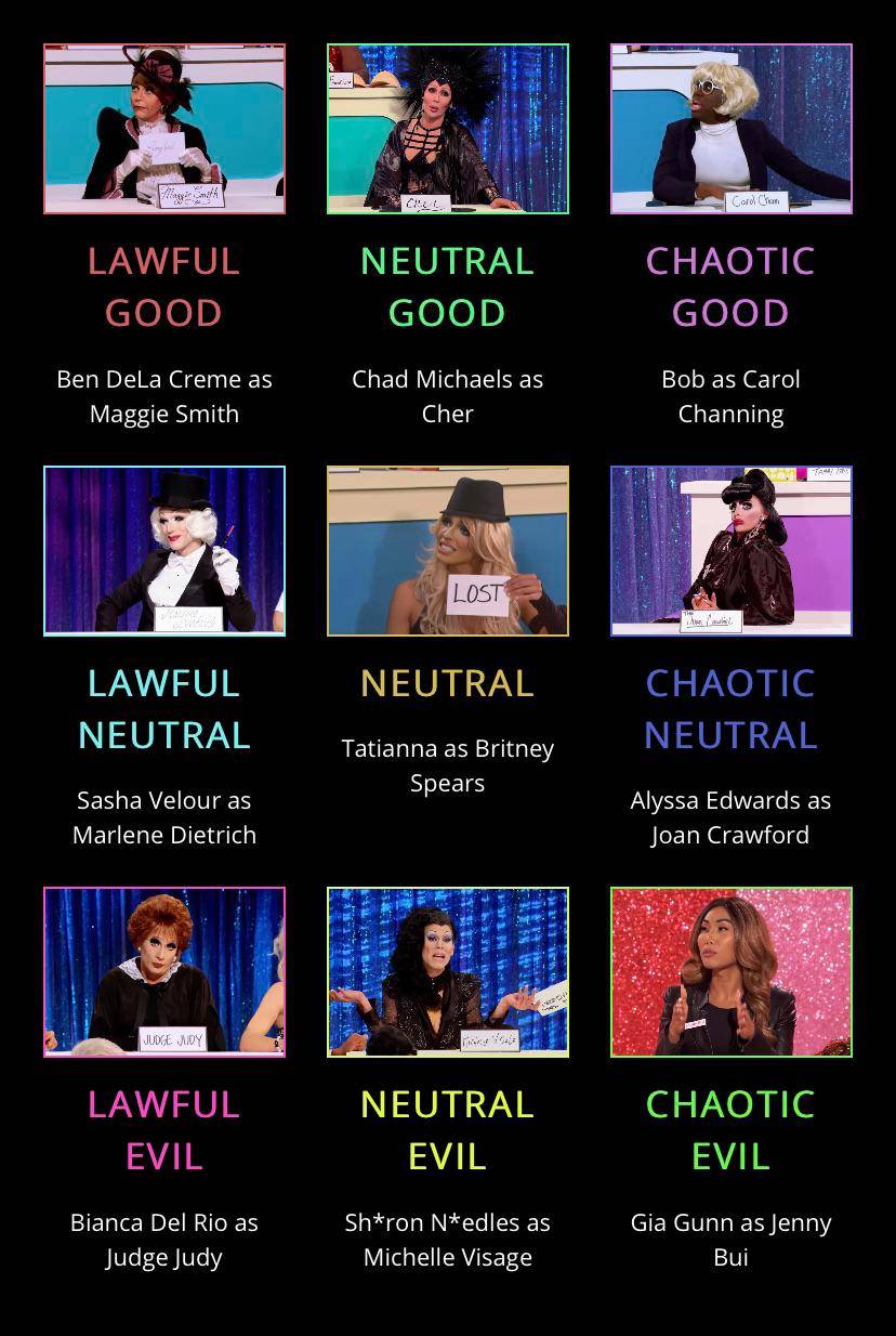 black outfit snatch game alignment chart | Scrolller