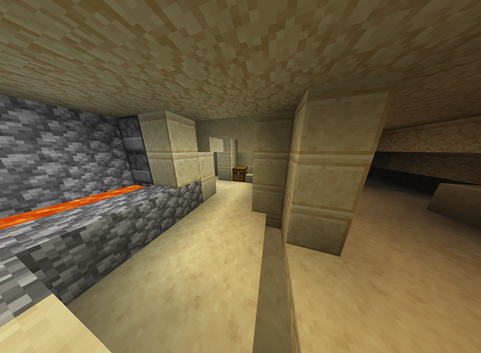 Blacksmith generated fully INSIDE desert temple at spawn | Scrolller