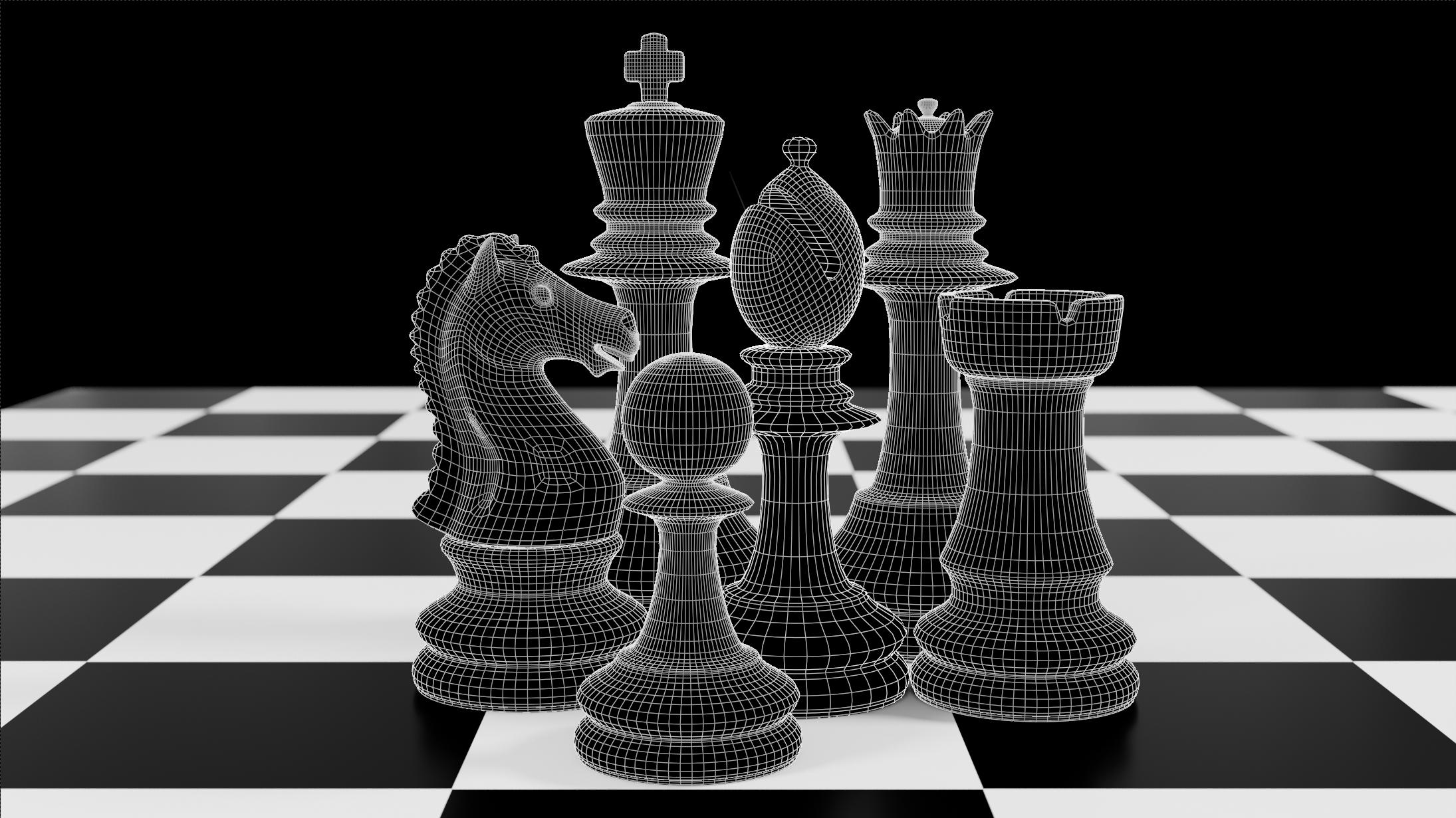 Blender Chess Set. The bishop was really tricky! | Scrolller