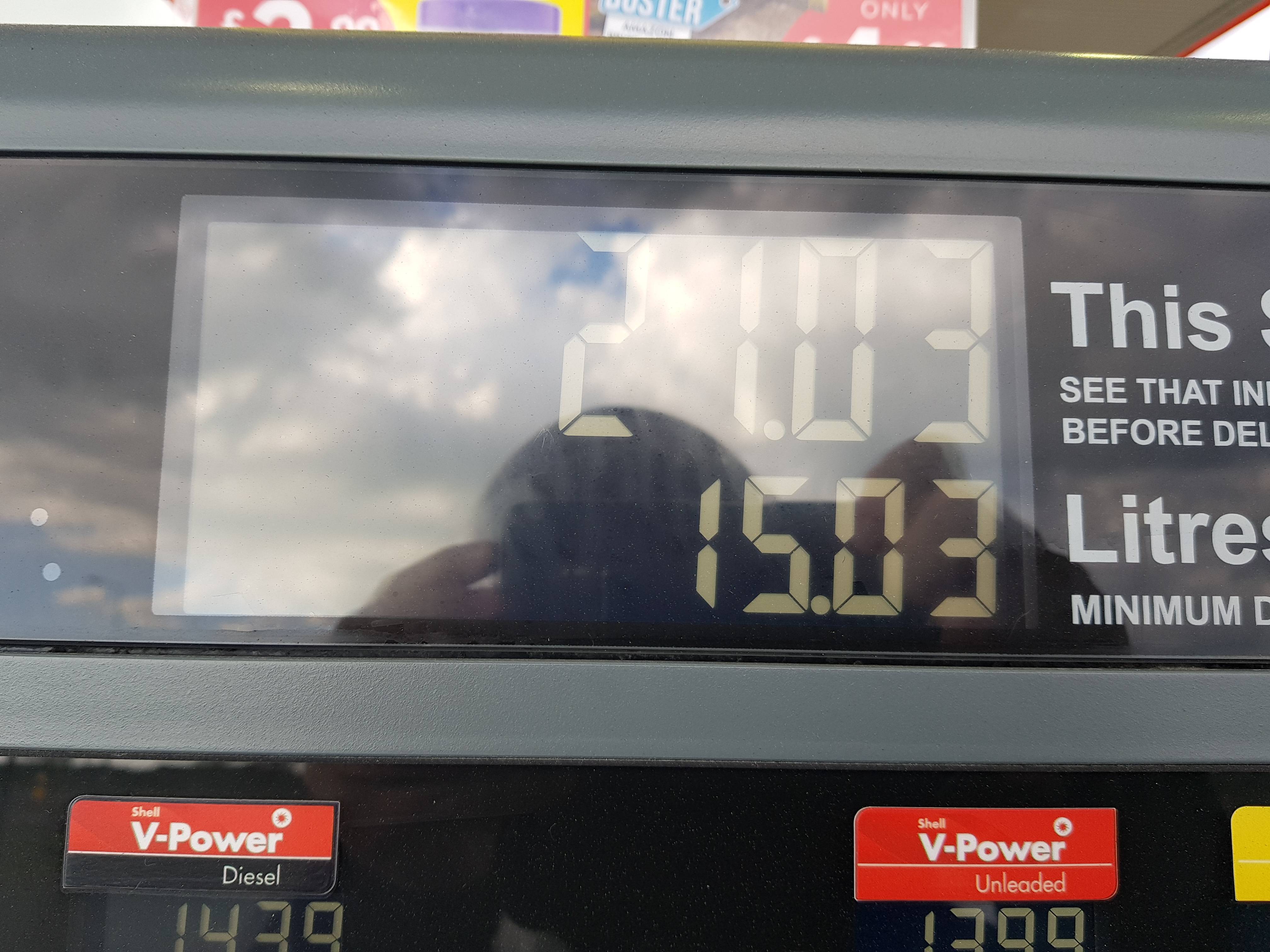 Blimey that's cutting it close. I have a 15L tank. | Scrolller