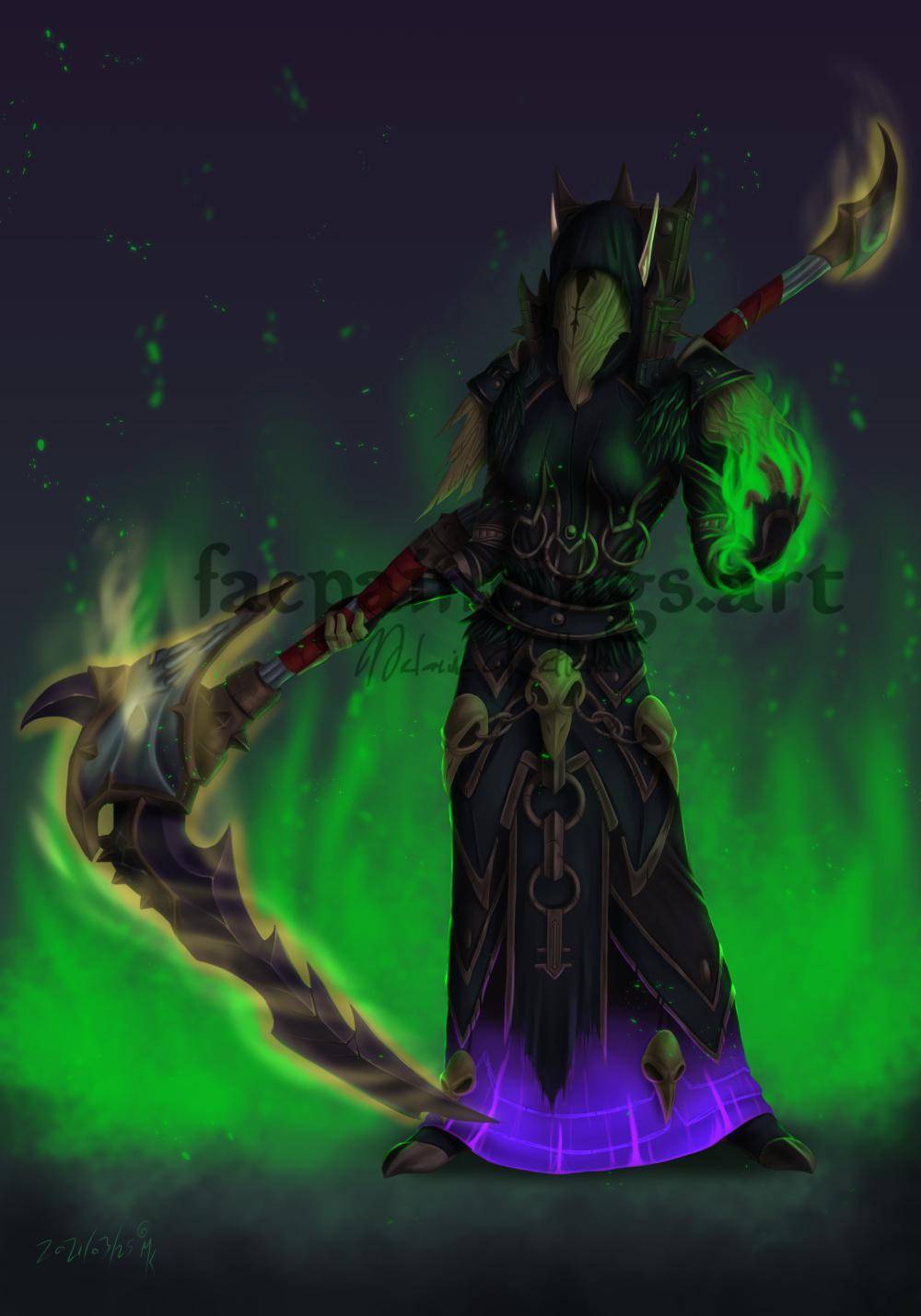 Bloodelf warlock commission, done by me. | Scrolller