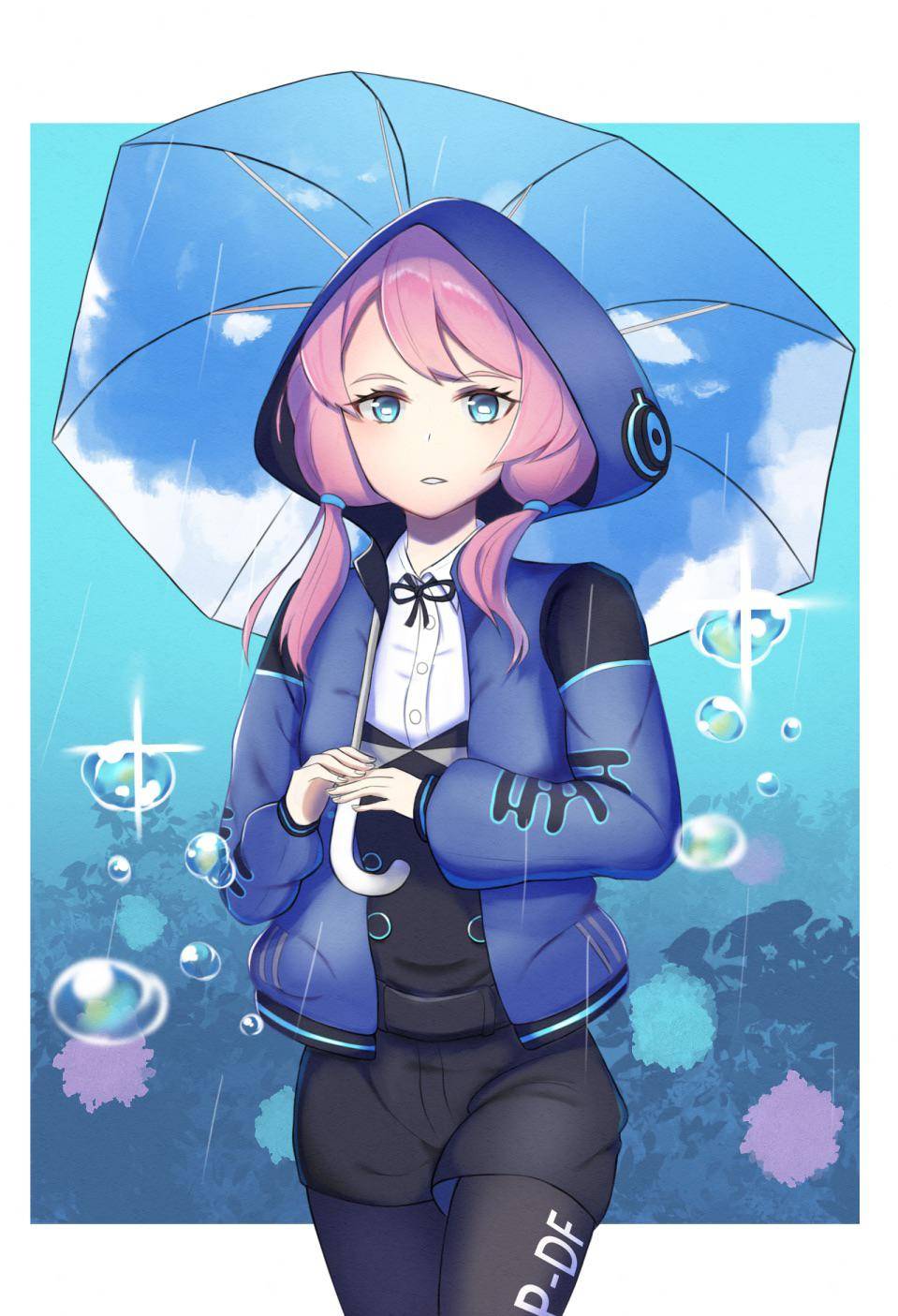 Blue Poison holding an umbrella | Scrolller
