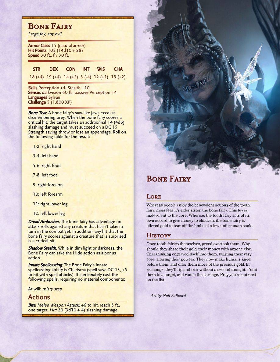 Bone Fairy - New Monster, The Evil Sister of the Tooth Fairy | Scrolller