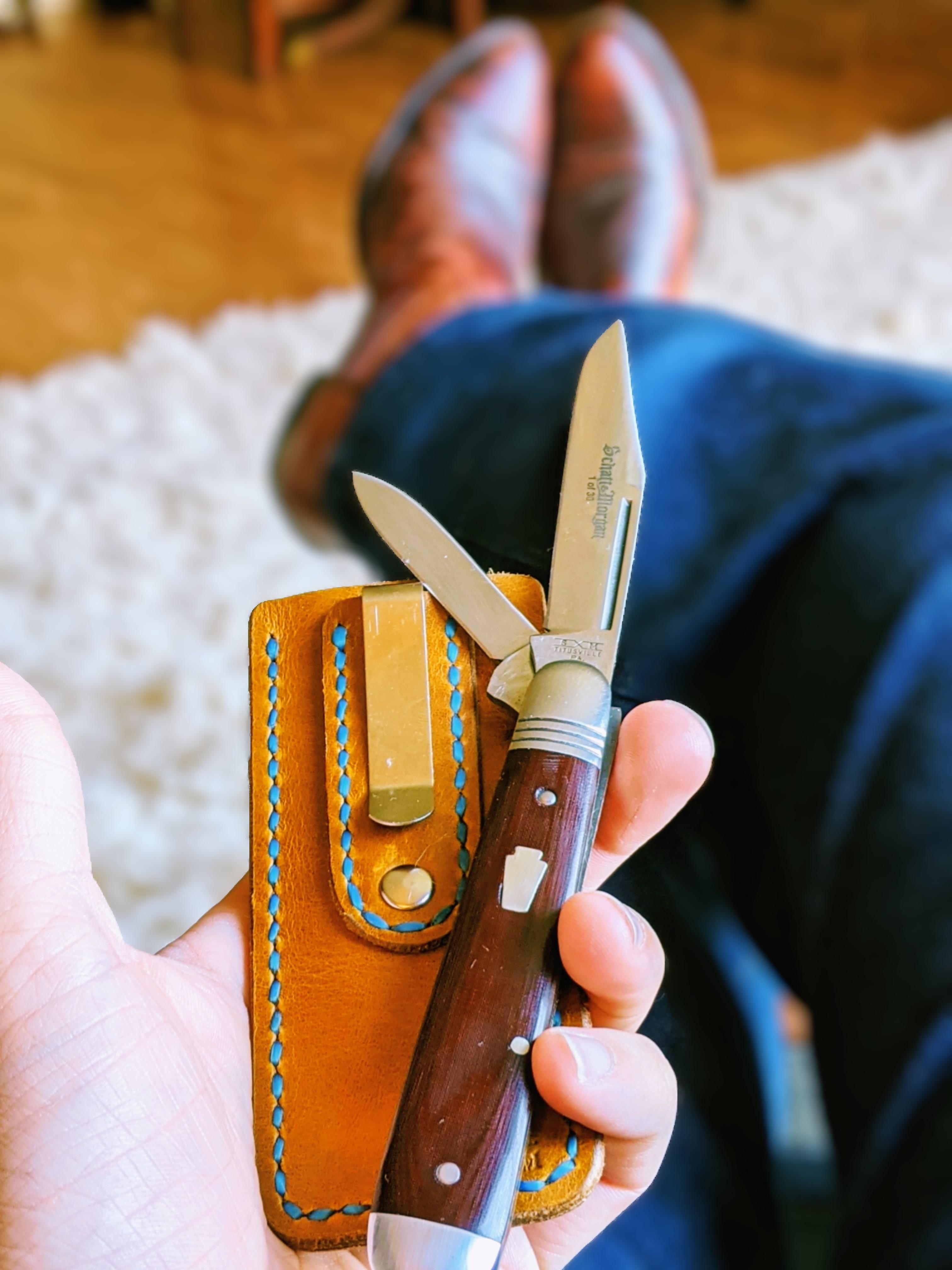 Boots and burgundy micarta. | Scrolller