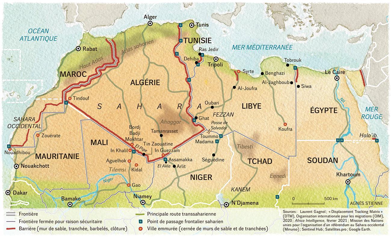 Borders, roads and barriers across the Sahara | Scrolller