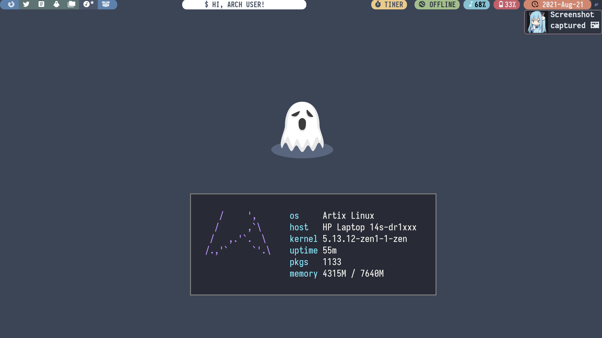 [BSPWM] A simple nord polybar | Scrolller