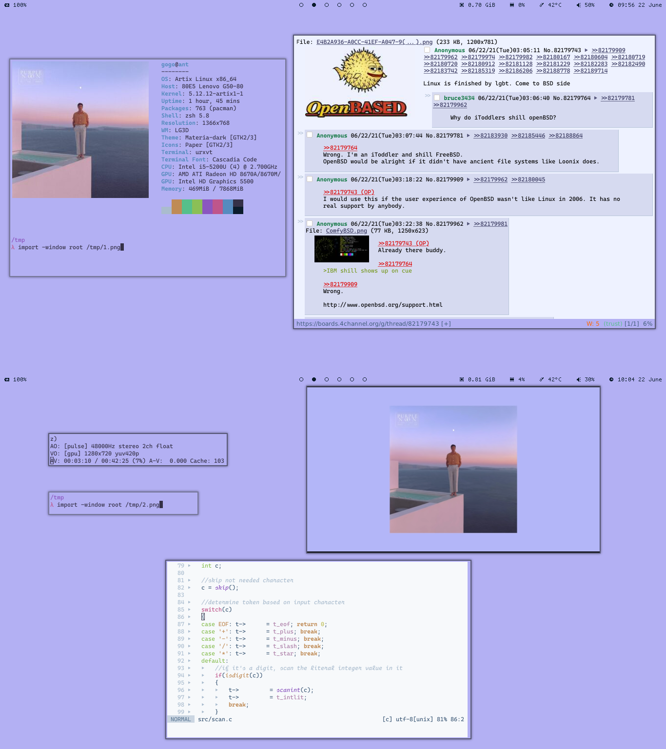 [bspwm] Purple Noon | Scrolller