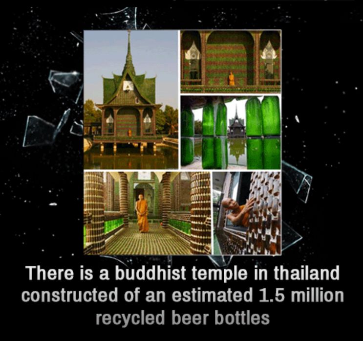 Buddhist temple made out of beer bottles. | Scrolller