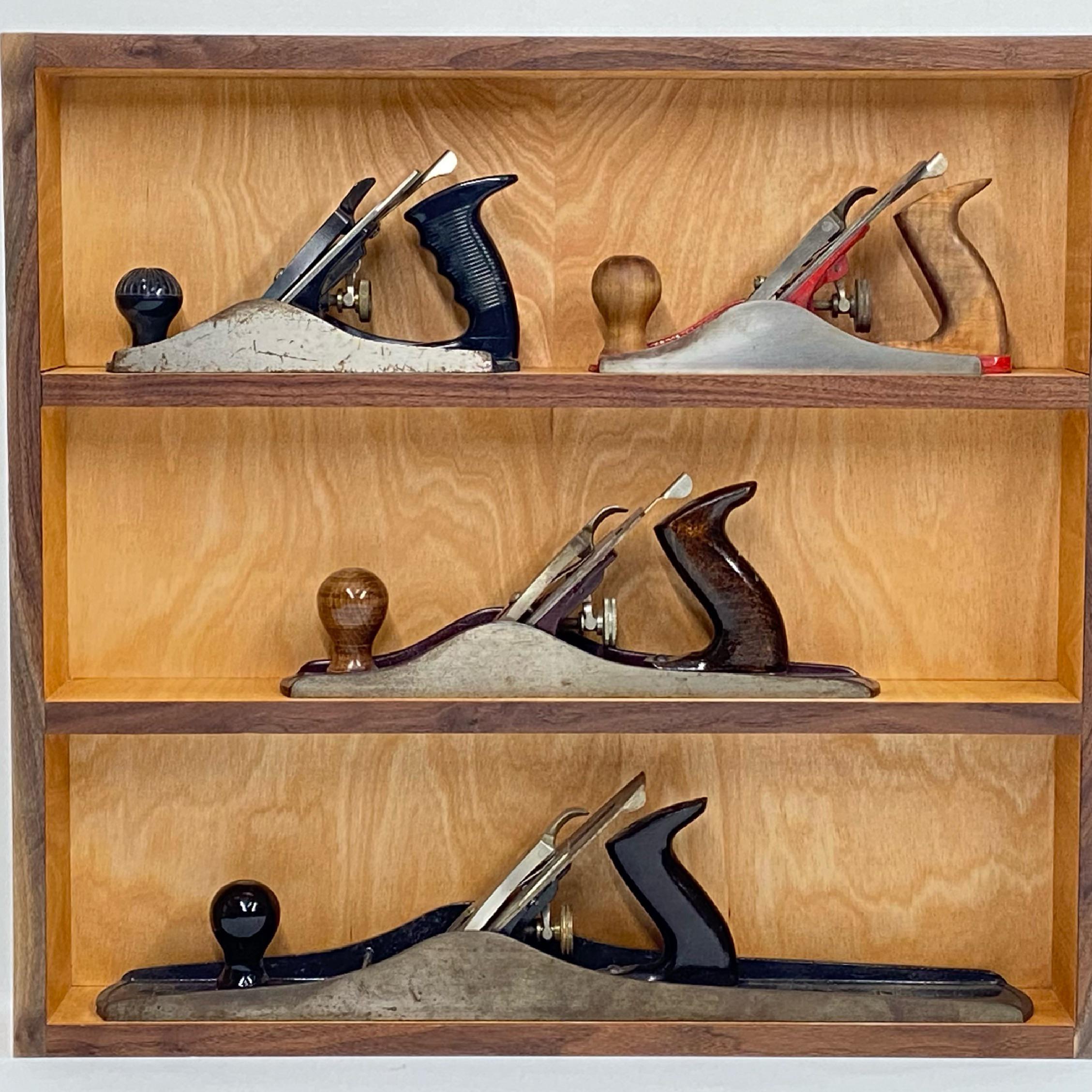 Built a pretty simple shelf to get my hand planes out of my workbench drawer...another step ...