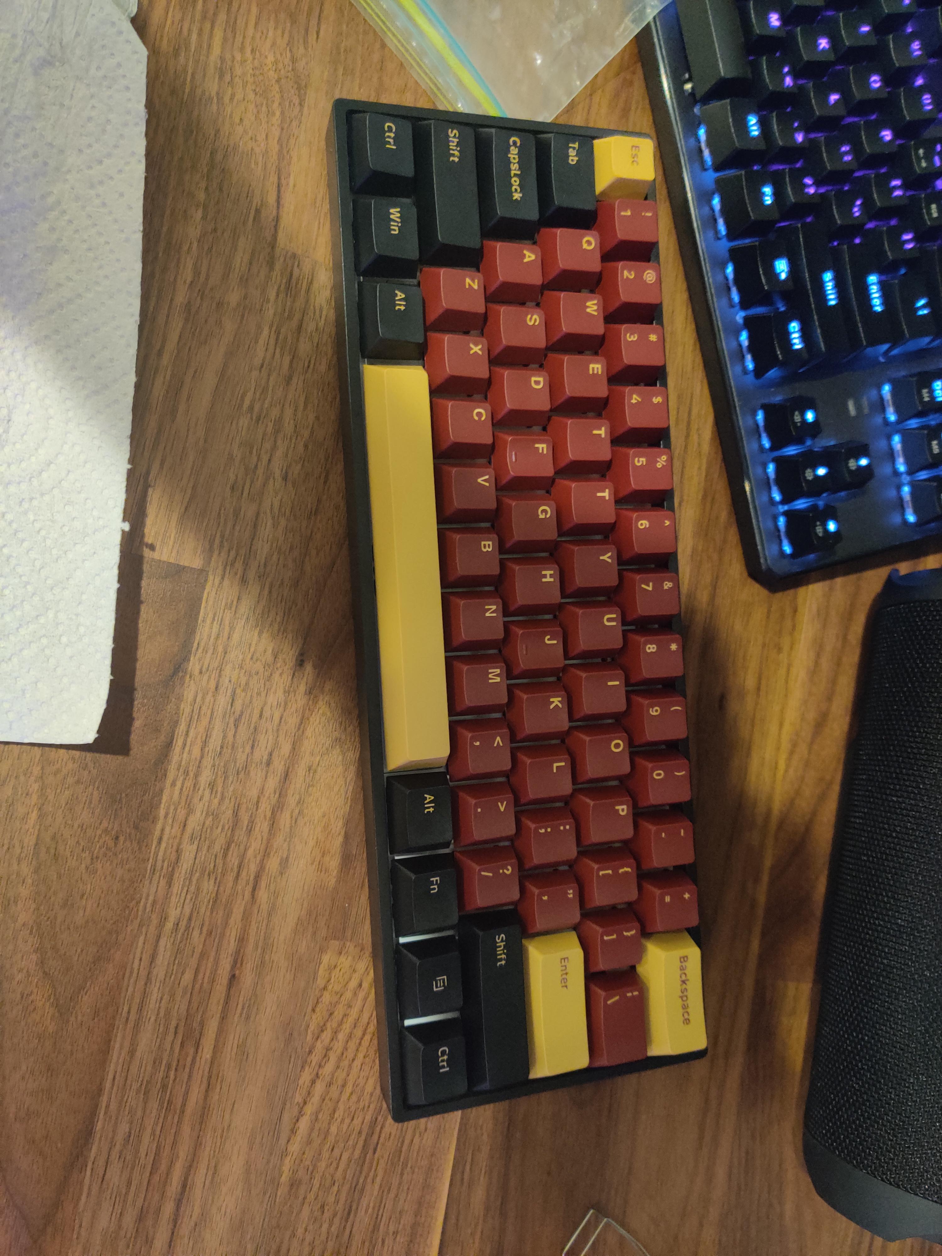 Built my first custom keyboard. GK61 foam modded and with lubed gat yellows. | Scrolller