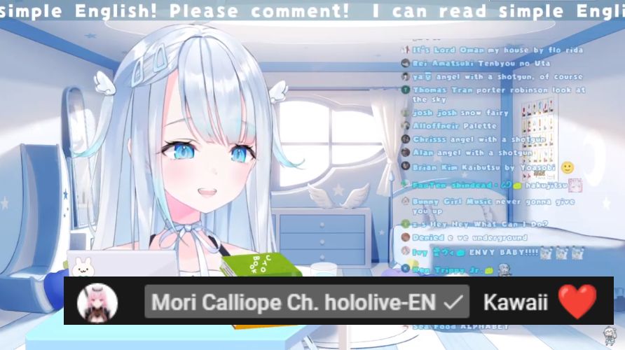 Calli visits Uto's English Only stream. | Scrolller