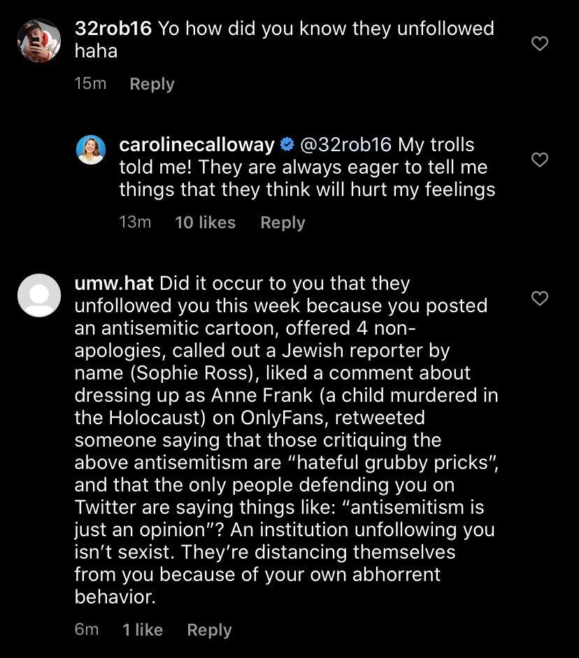 Cambridge unfollowed her and she’s throwing a tantrum. Here’s a good comment: | Scrolller
