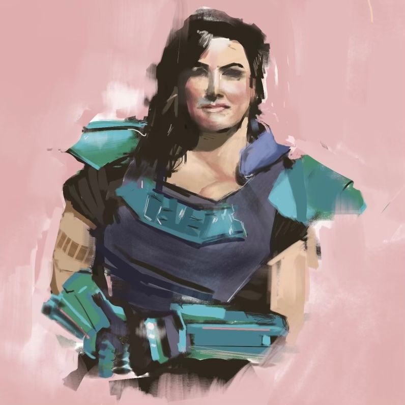 Cara Dune painting in procreate. Trying some new brushes. | Scrolller