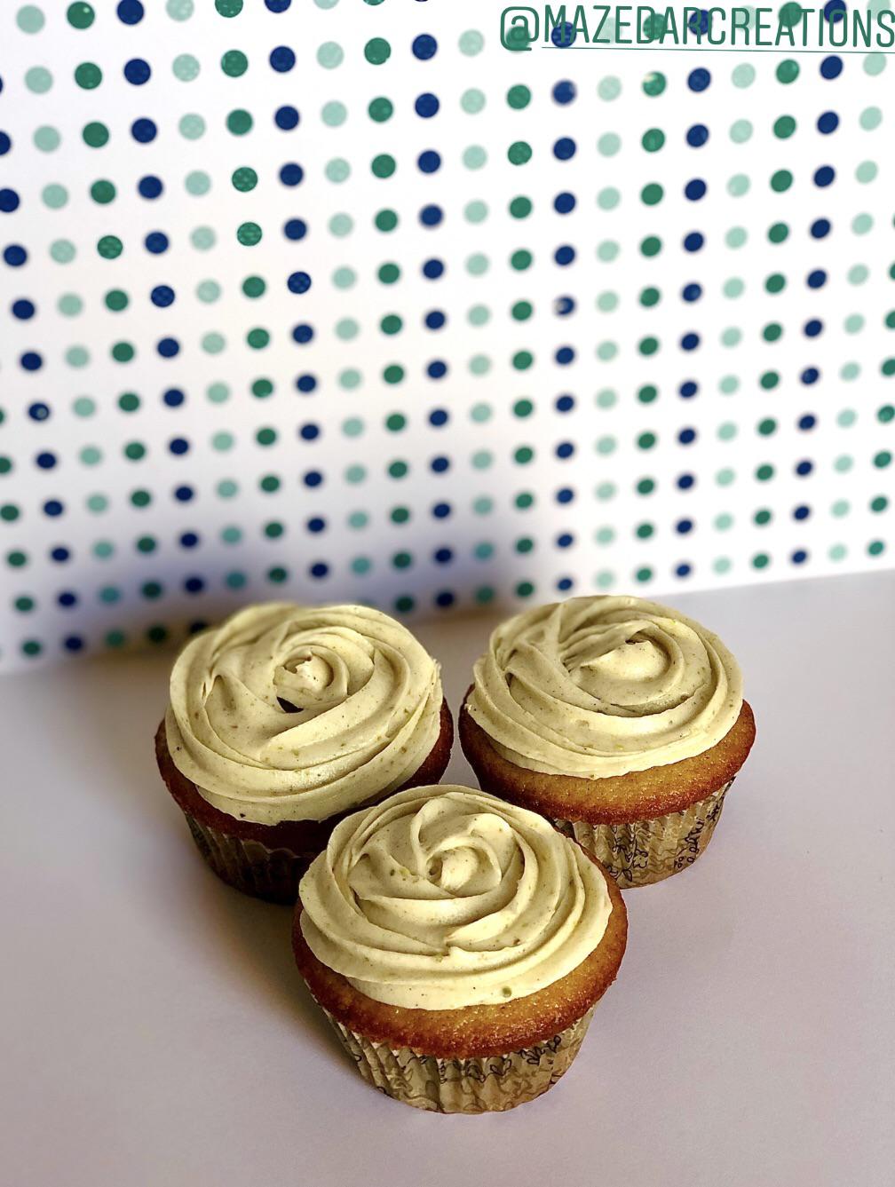 Cardamom, rose, and pistachio flavoured cupcakes (inspired by south Asian desserts) | Scrolller