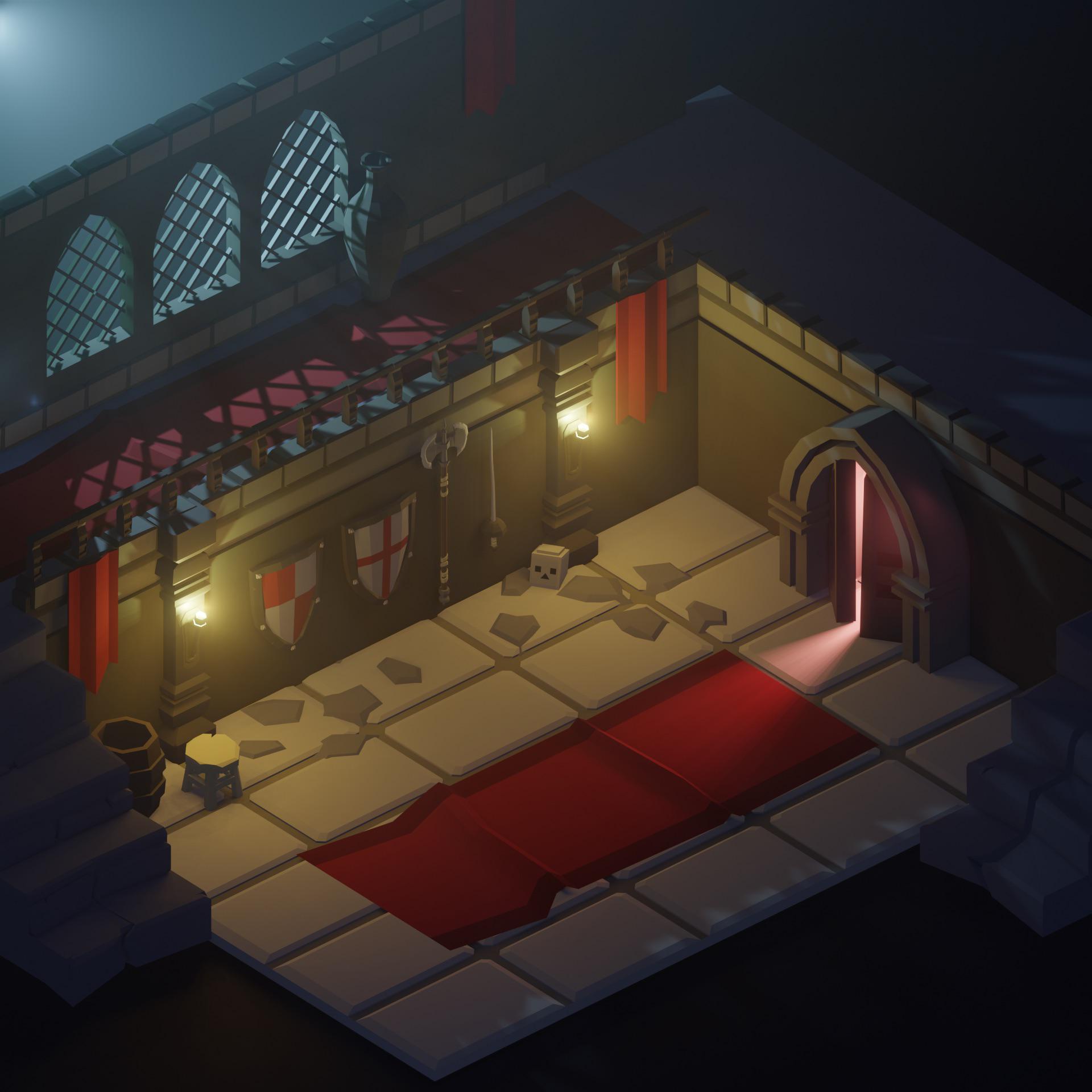 Castle Interior - My first render, excited to be learning Blender! | Scrolller