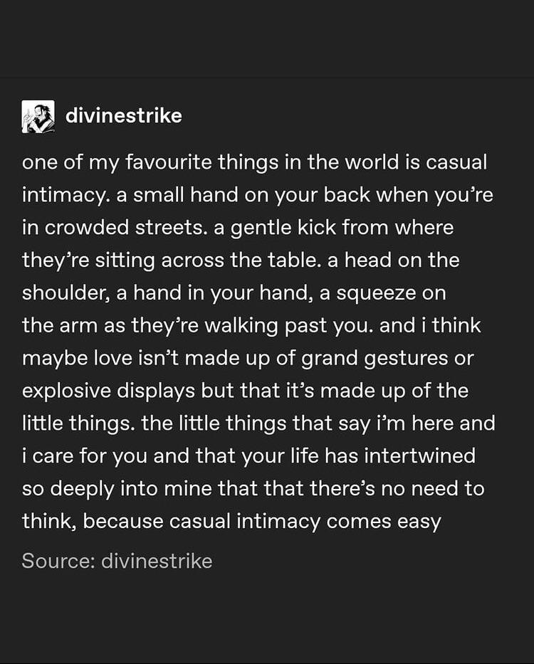 Casual intimacy > grand gestures | Scrolller