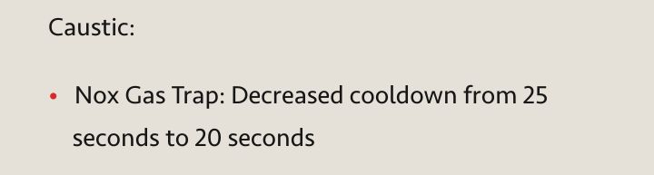 Caustic now gets 3 gas traps while we make one fence. That's an angry fence D: