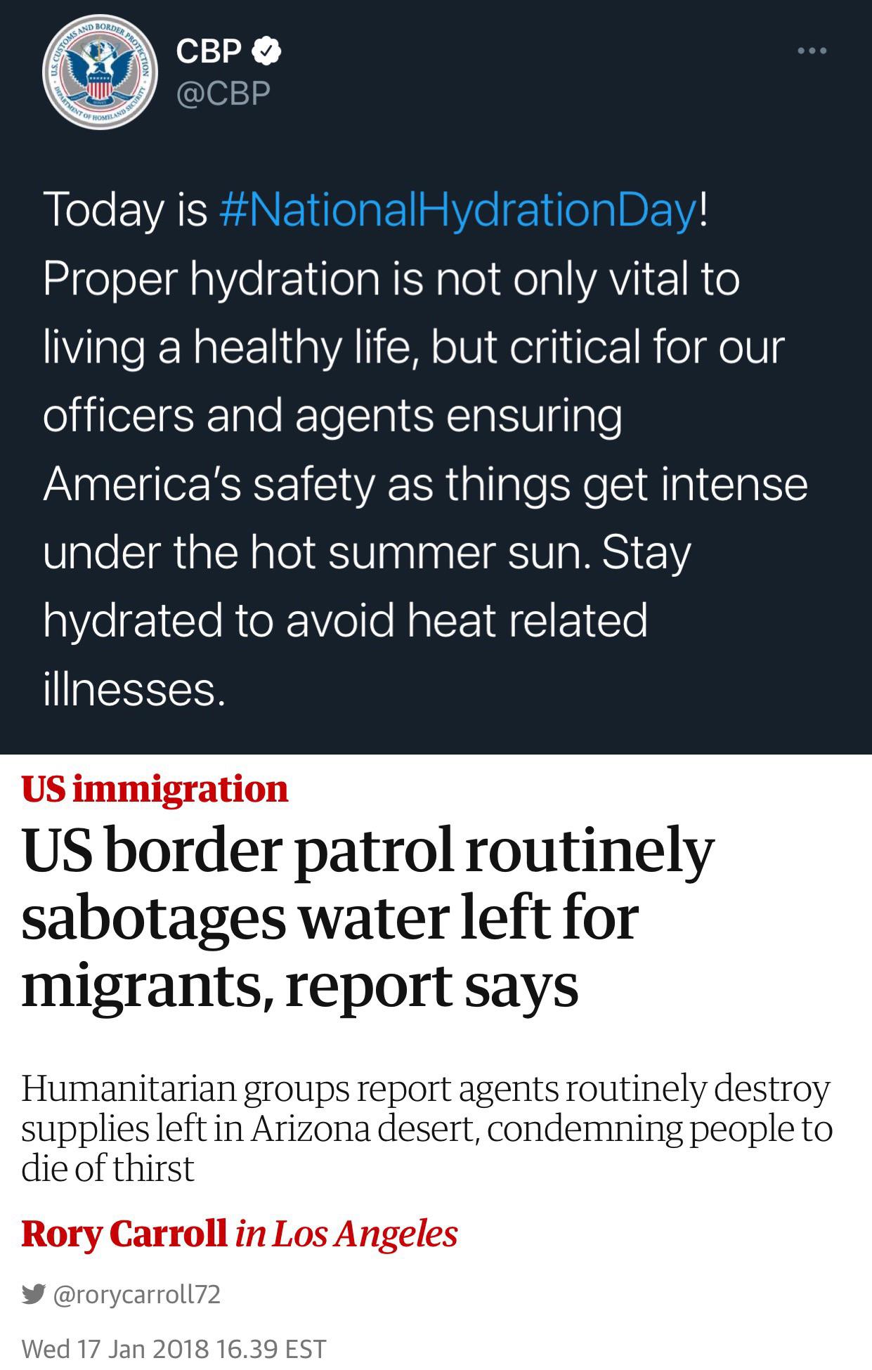 CBP celebrating National Hydration Day today | Scrolller