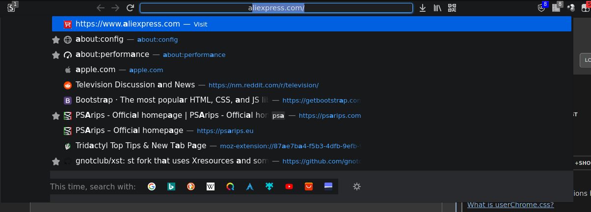 Center urlbar popup contents | Scrolller