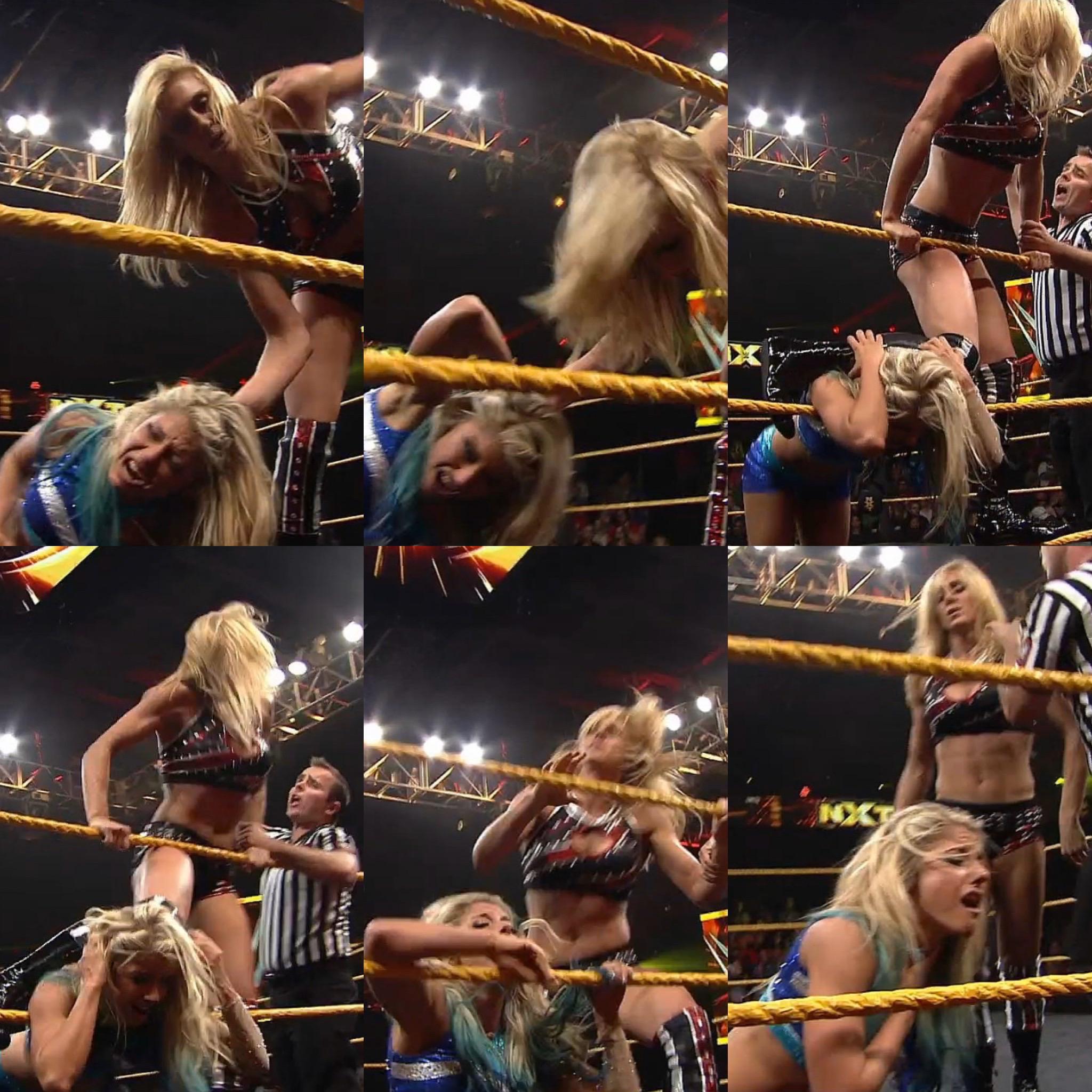 Charlotte chokes Alexa on the ropes in NXT | Scrolller